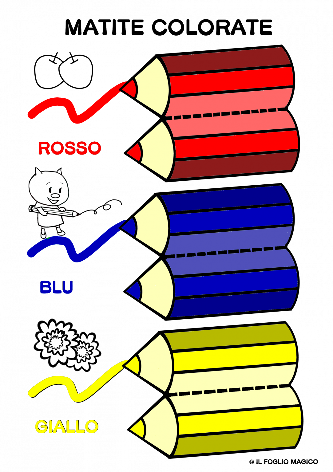 Le matite colorate - Il FOGLIO MAGICO